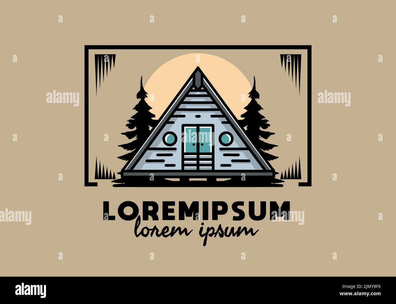 Illustration design of a triangle wood cabin Stock Vector Image & Art ...