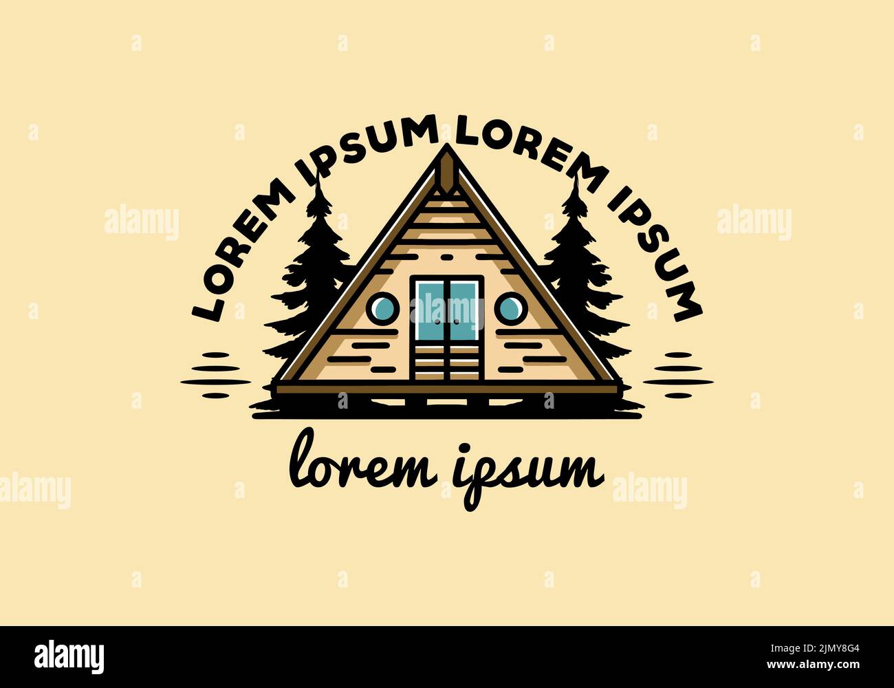 Illustration design of a triangle wood cabin Stock Vector Image & Art ...