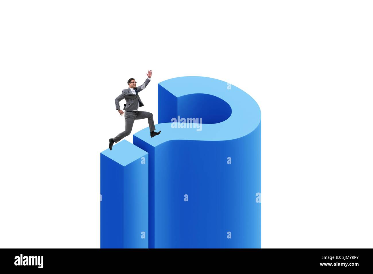 Business concept with question and business person Stock Photo - Alamy