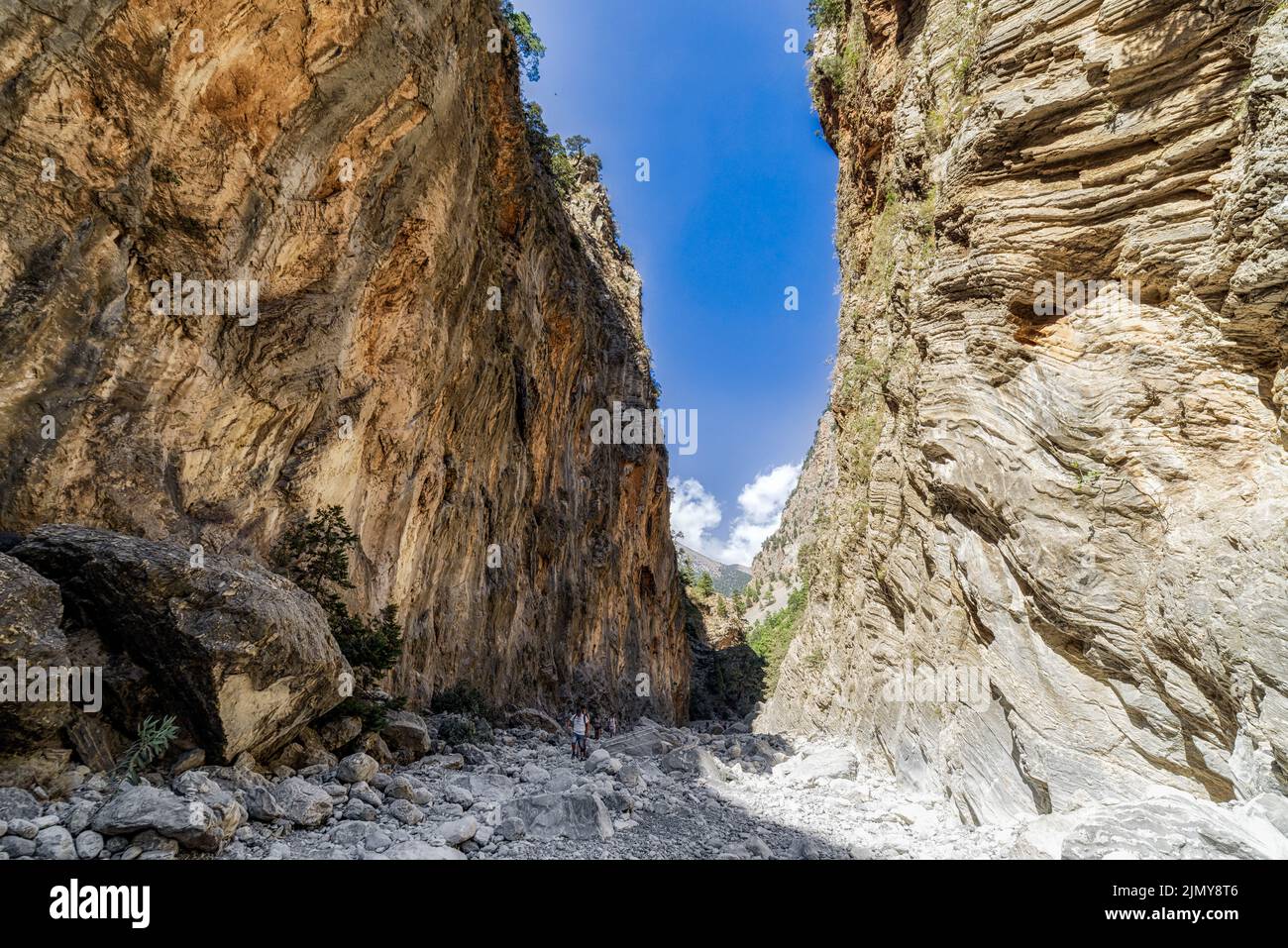MARIA, CRETE - SEPTEMBER 23: Hiking at Samaria gorge national park on ...