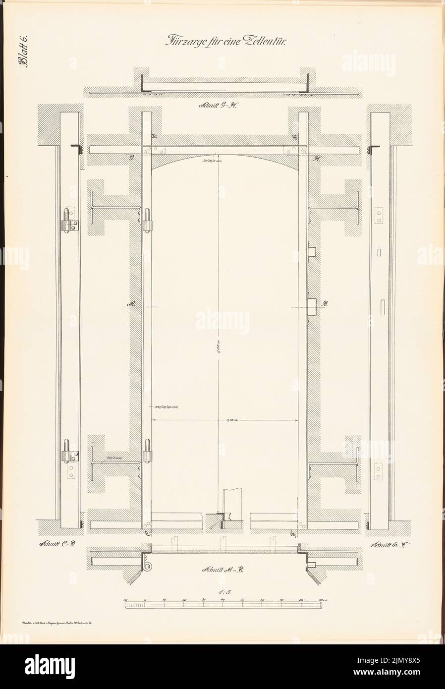 Ministry of public work, door frame of a cell door (from: sample ...