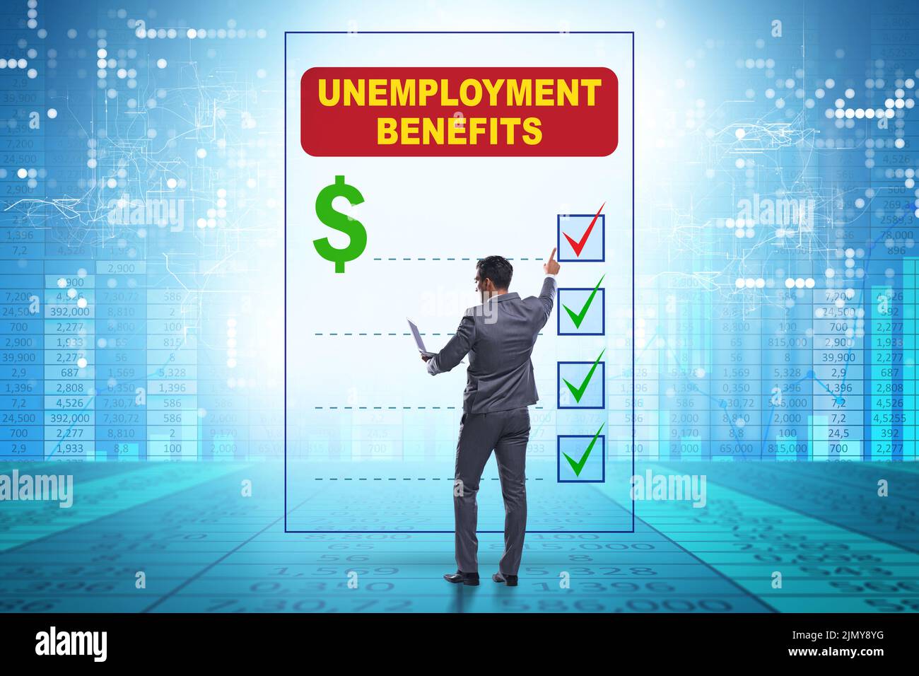 Concept with unemployment benefit form application Stock Photo - Alamy
