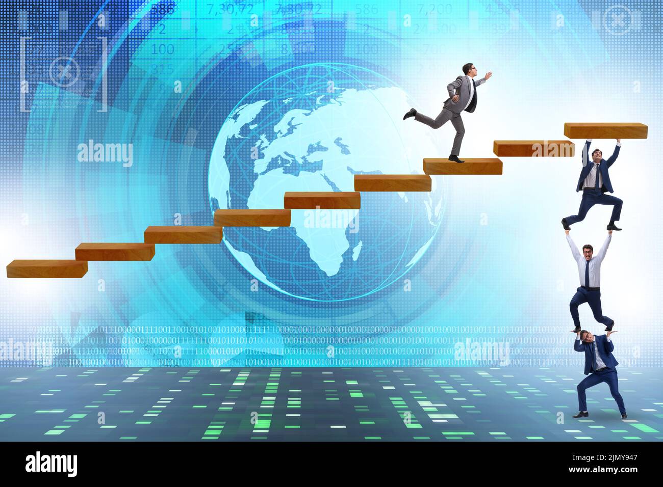 Teamwork concept with businessmen helping each other Stock Photo - Alamy