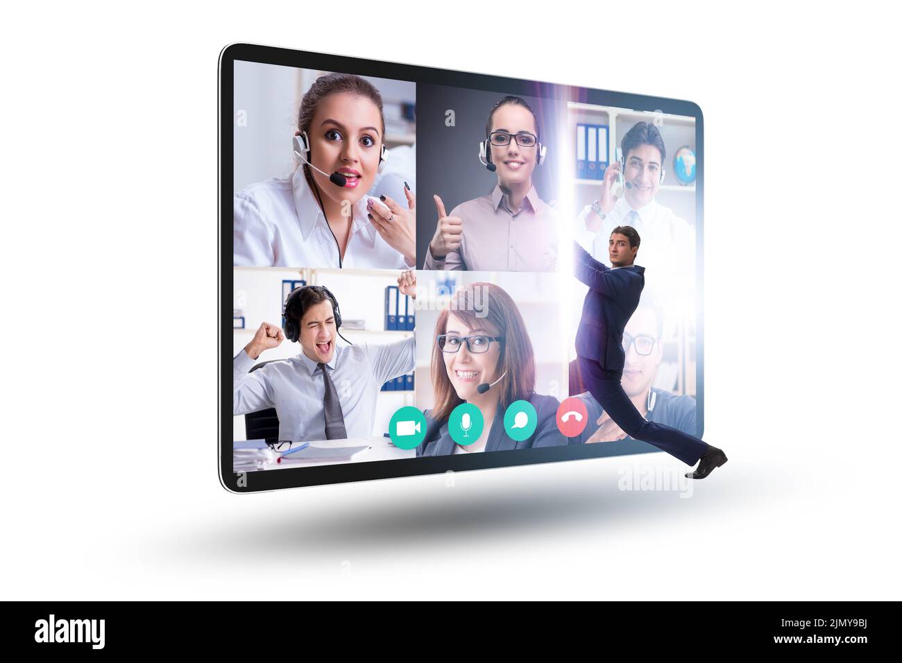 Videoconferencing home Cut Out Stock Images & Pictures - Alamy