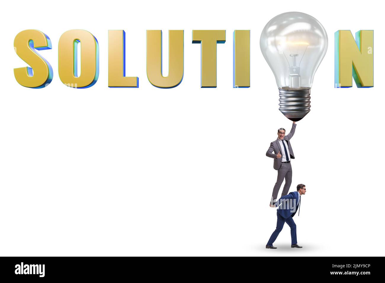 Concept of soluton with businessman and lightbulb Stock Photo - Alamy