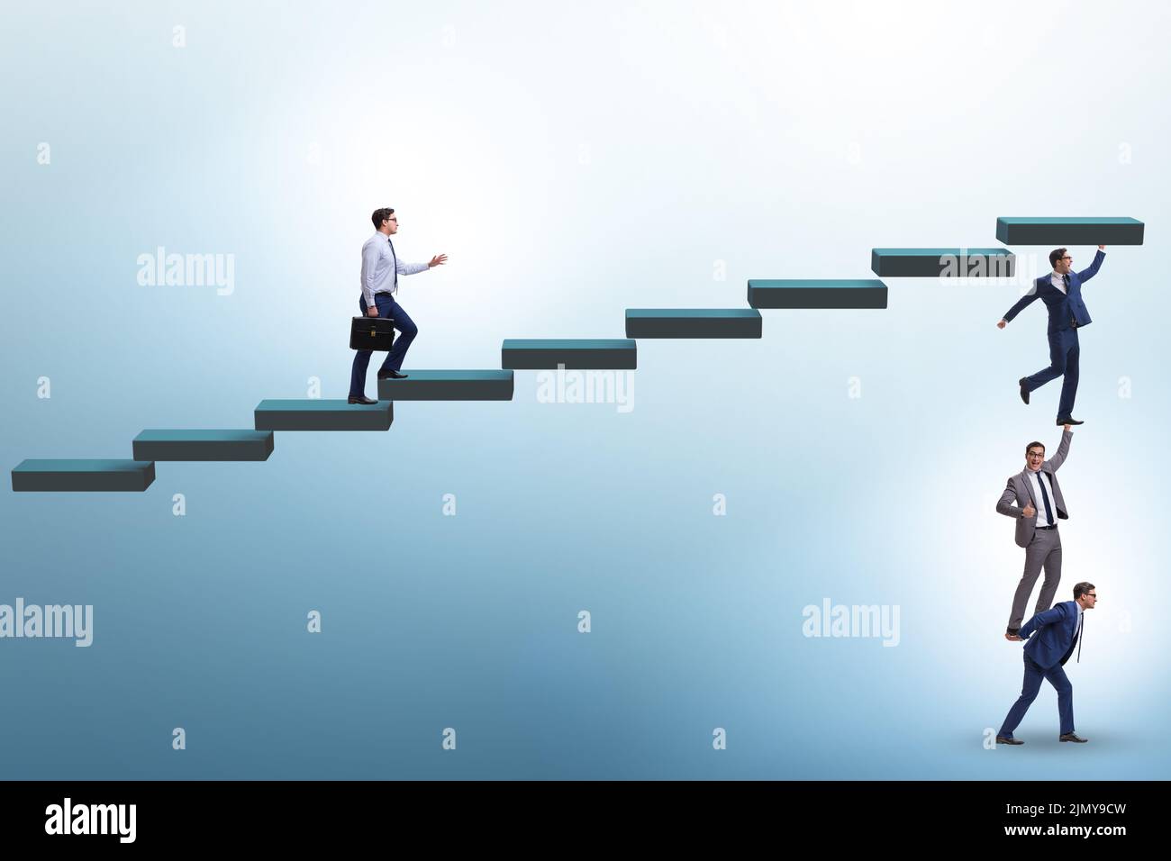 Teamwork concept with businessmen helping each other Stock Photo - Alamy