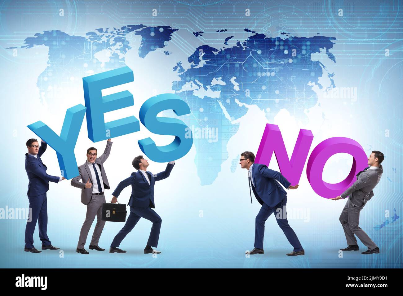 Businessmen in YES NO concept Stock Photo - Alamy