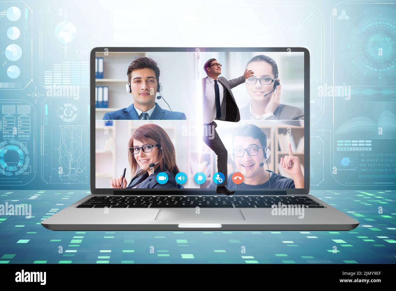 Videoconferencing concept with people in online call Stock Photo - Alamy