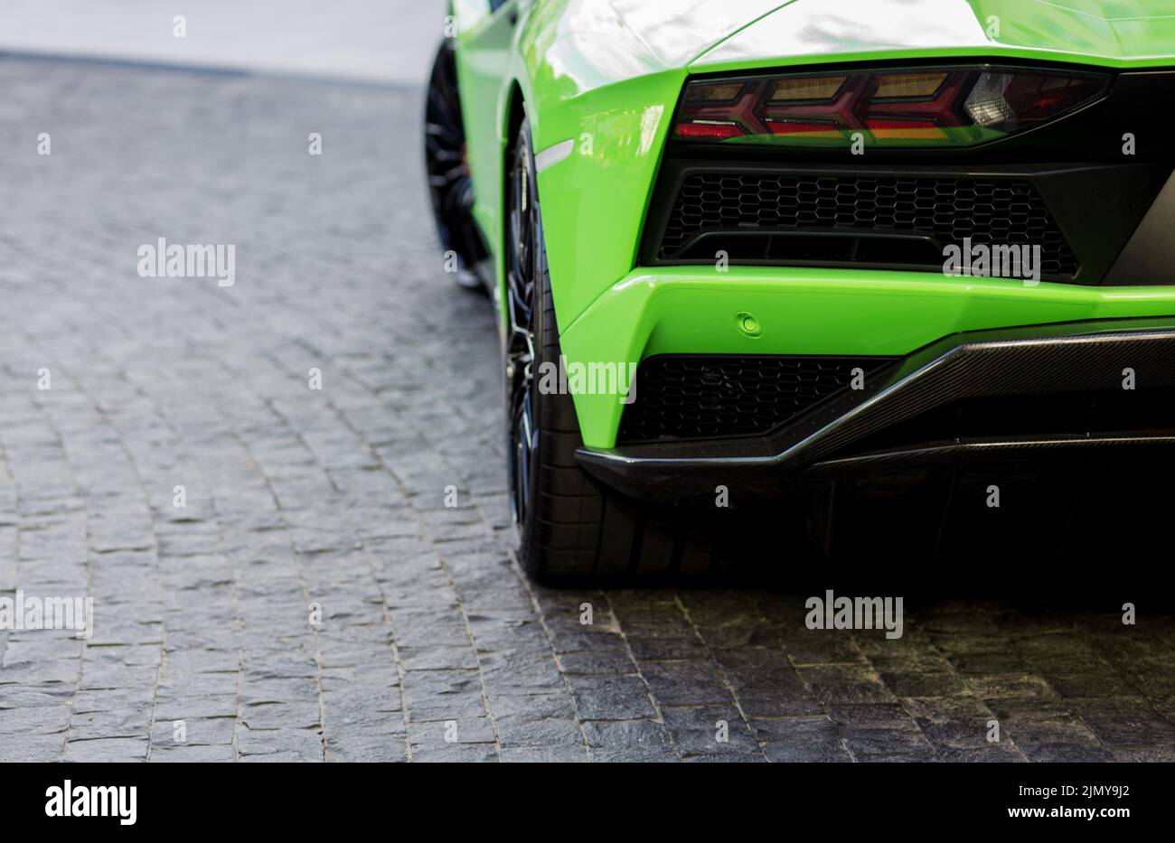 Super car back view. elegant and beautiful luxury automobile Stock ...