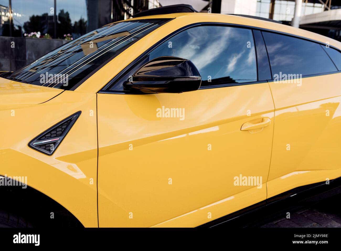 Yellow super beautiful expensive car. Elegant luxury transport Stock ...