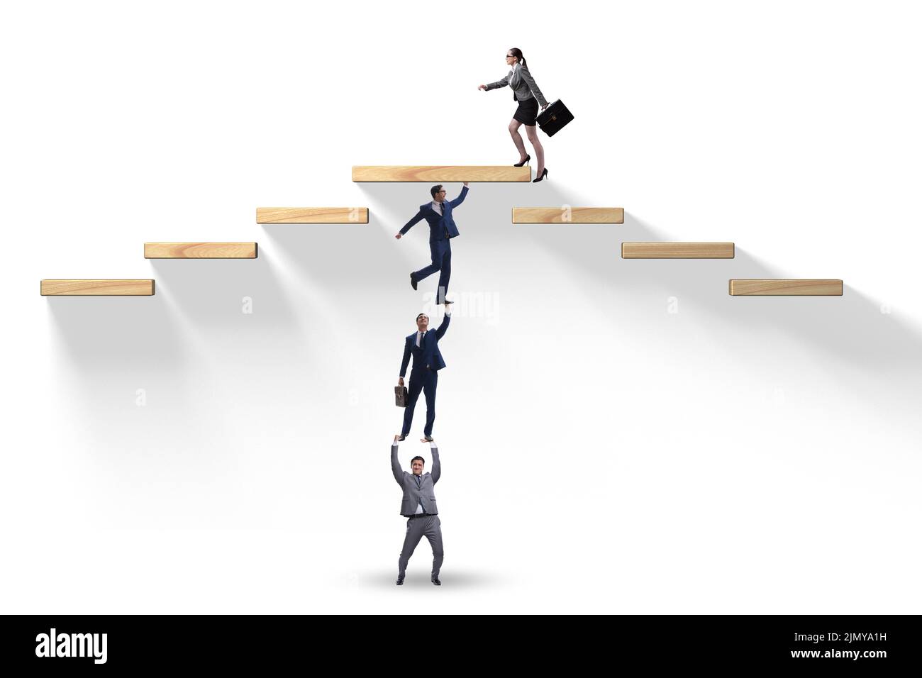 Teamwork concept with businessmen helping each other Stock Photo - Alamy