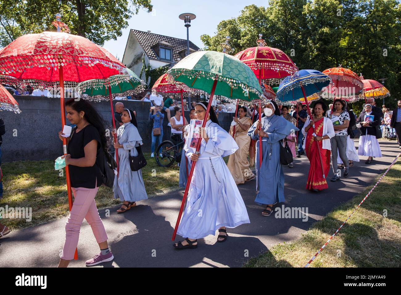 Corpus Christi ship procession Muelheimer Gottestracht on the river ...