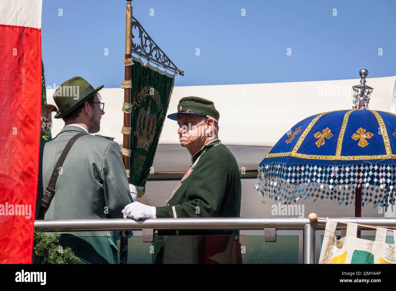 marksmen at the Corpus Christi ship procession Muelheimer Gottestracht ...