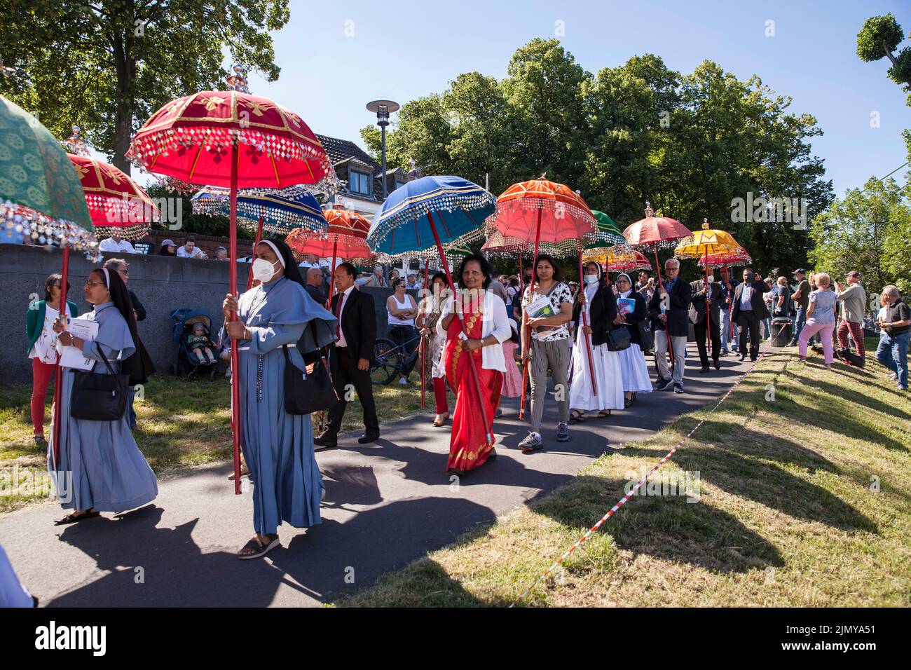 Corpus Christi ship procession Muelheimer Gottestracht on the river ...