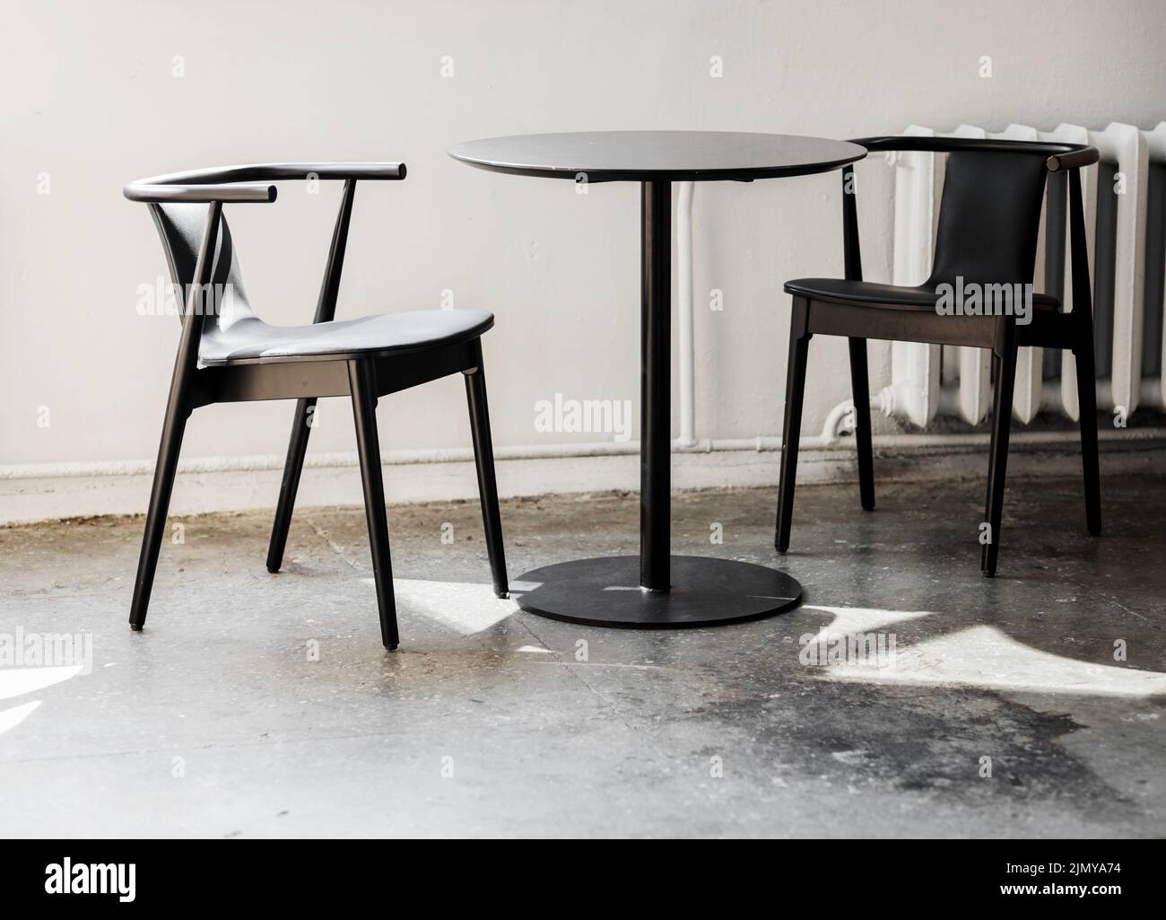 elegant dining room interior with table, chairs. Eclectic decor. Real ...