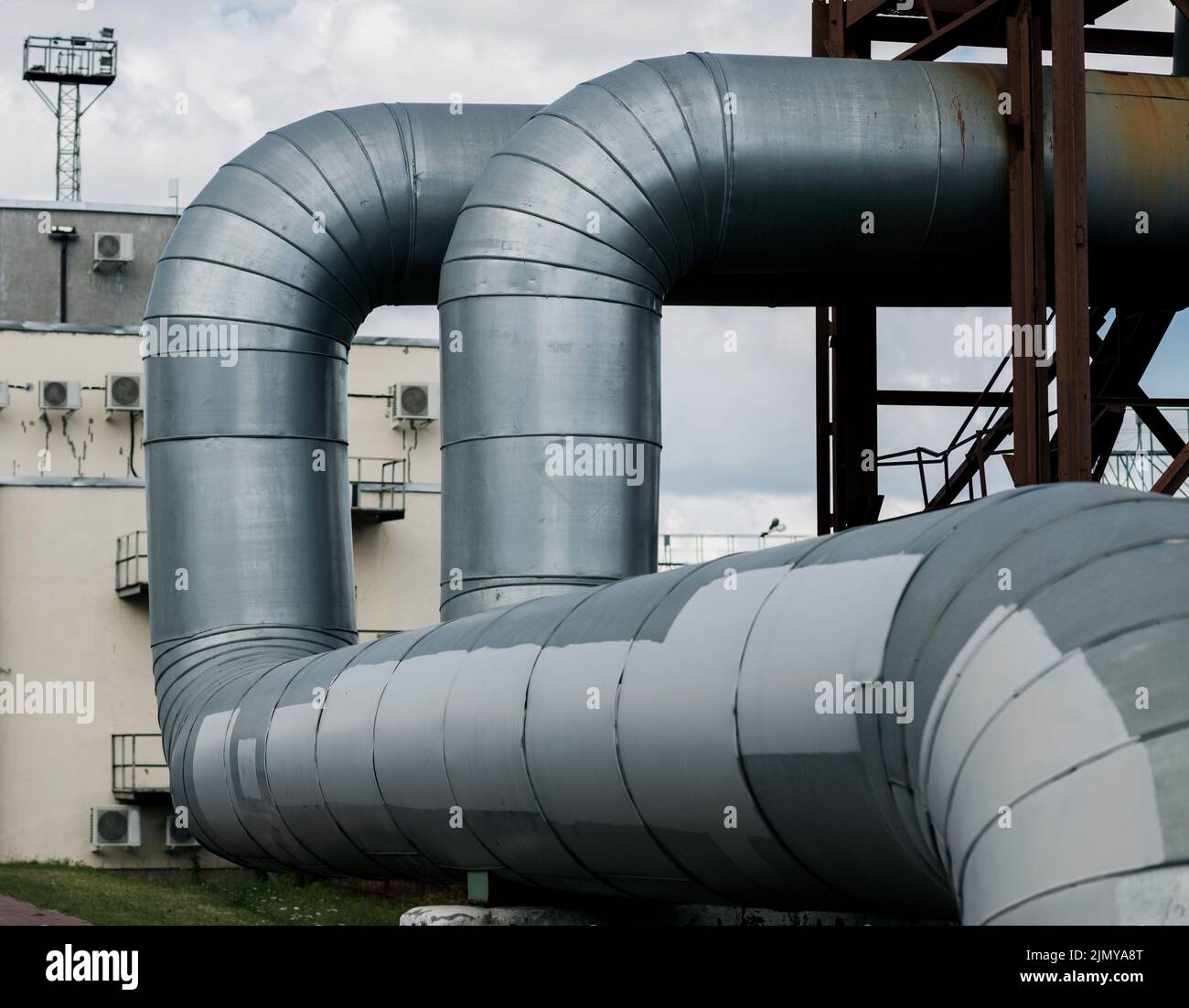 steel pipes in factory. heavy industry Stock Photo - Alamy