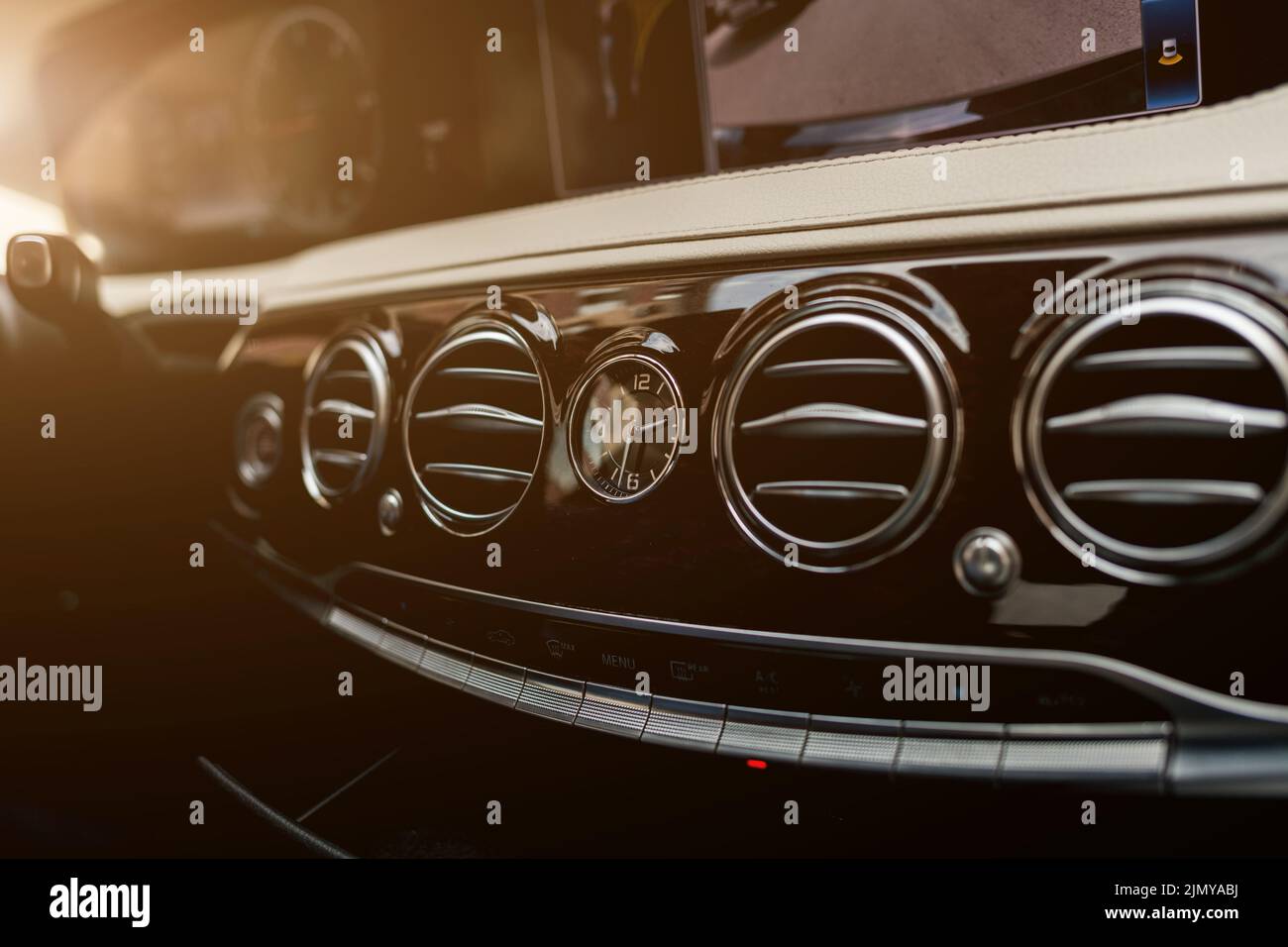 Modern expensive car interior. Transportation, design, modern ...