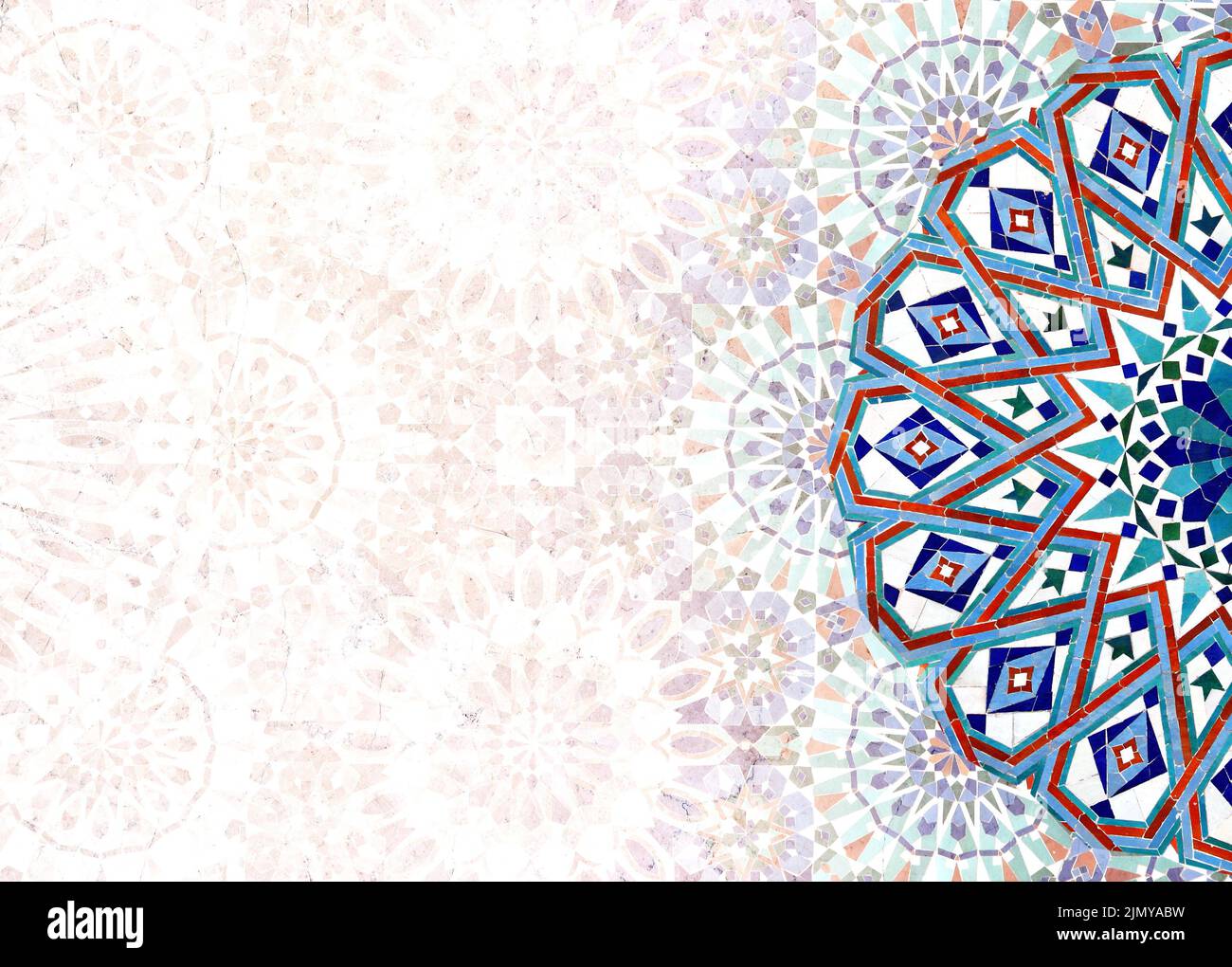 Detail of traditional persian mosaic wall with geometrical and floral ...