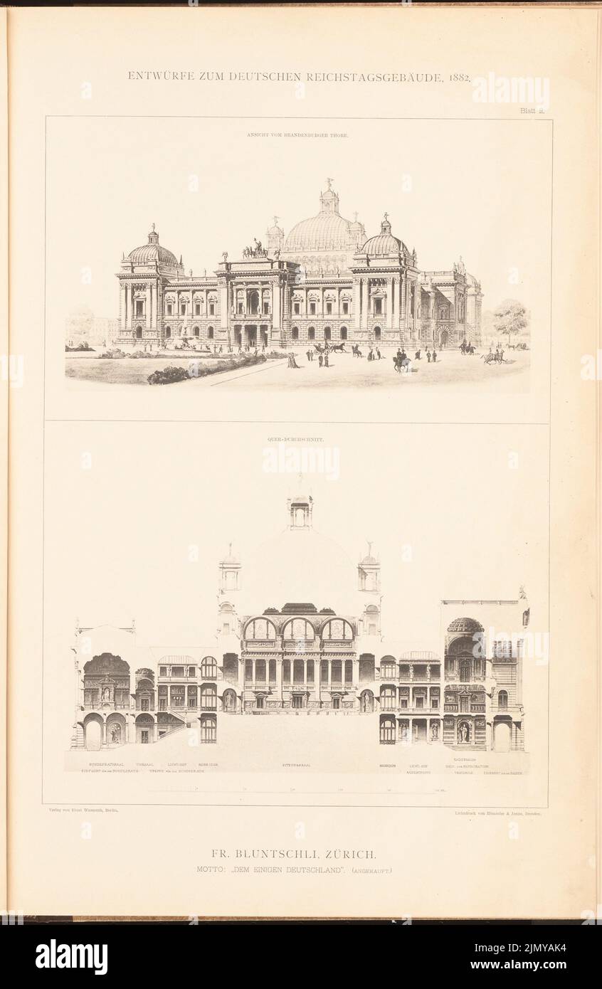 Bluntschli Friedrich (1842-1930), parliament building for the German ...
