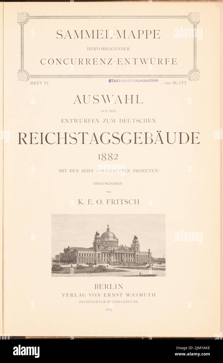 N.N., Parliament building for the German Reichstag in Berlin in 1882 ...