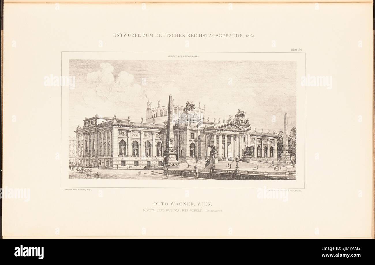Wagner Otto (1841-1918), parliament building for the German Reichstag ...