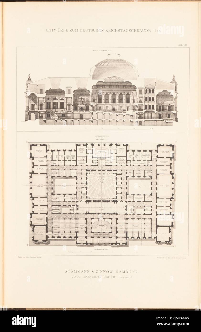Stammann & Zinnow, parliamentary building for the German Reichstag in ...