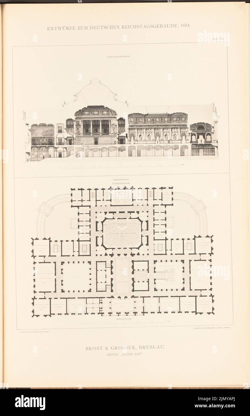 Brost & Grosser, parliament building for the German Reichstag in Berlin ...