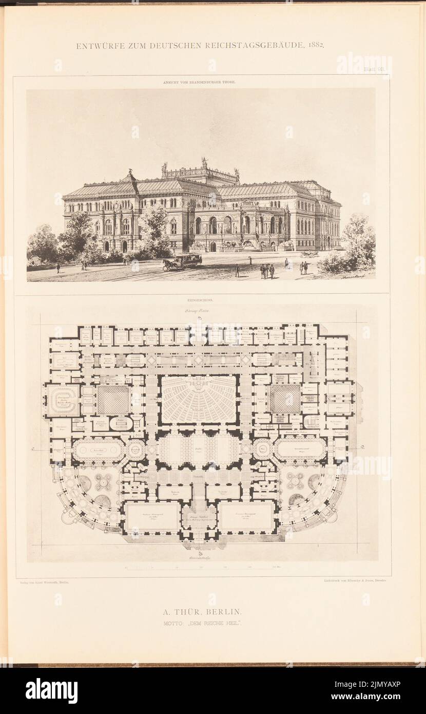Thür A., parliament building for the German Reichstag in Berlin in 1882 ...