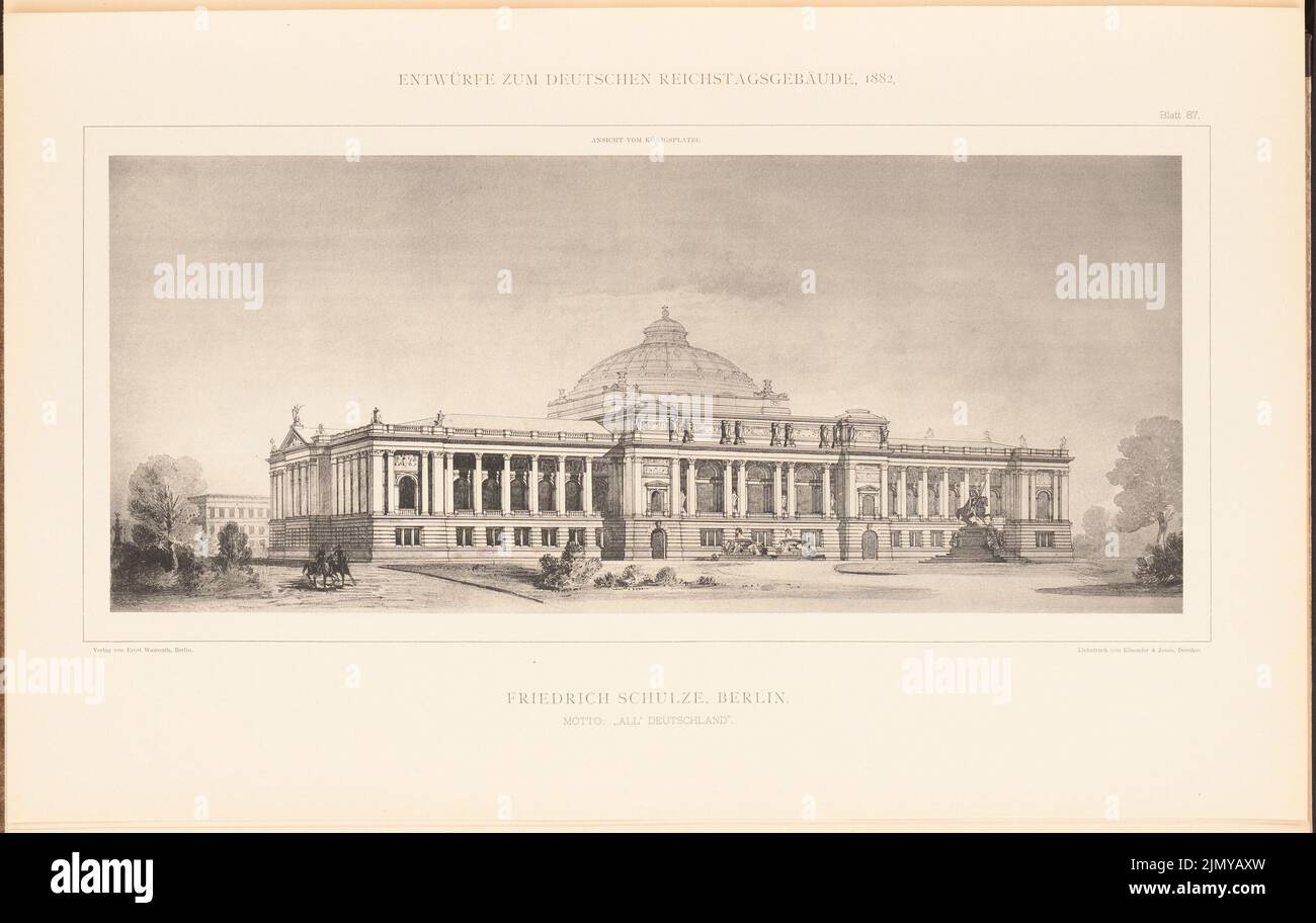 Schulze Friedrich (1843-1912), parliamentary building for the German ...