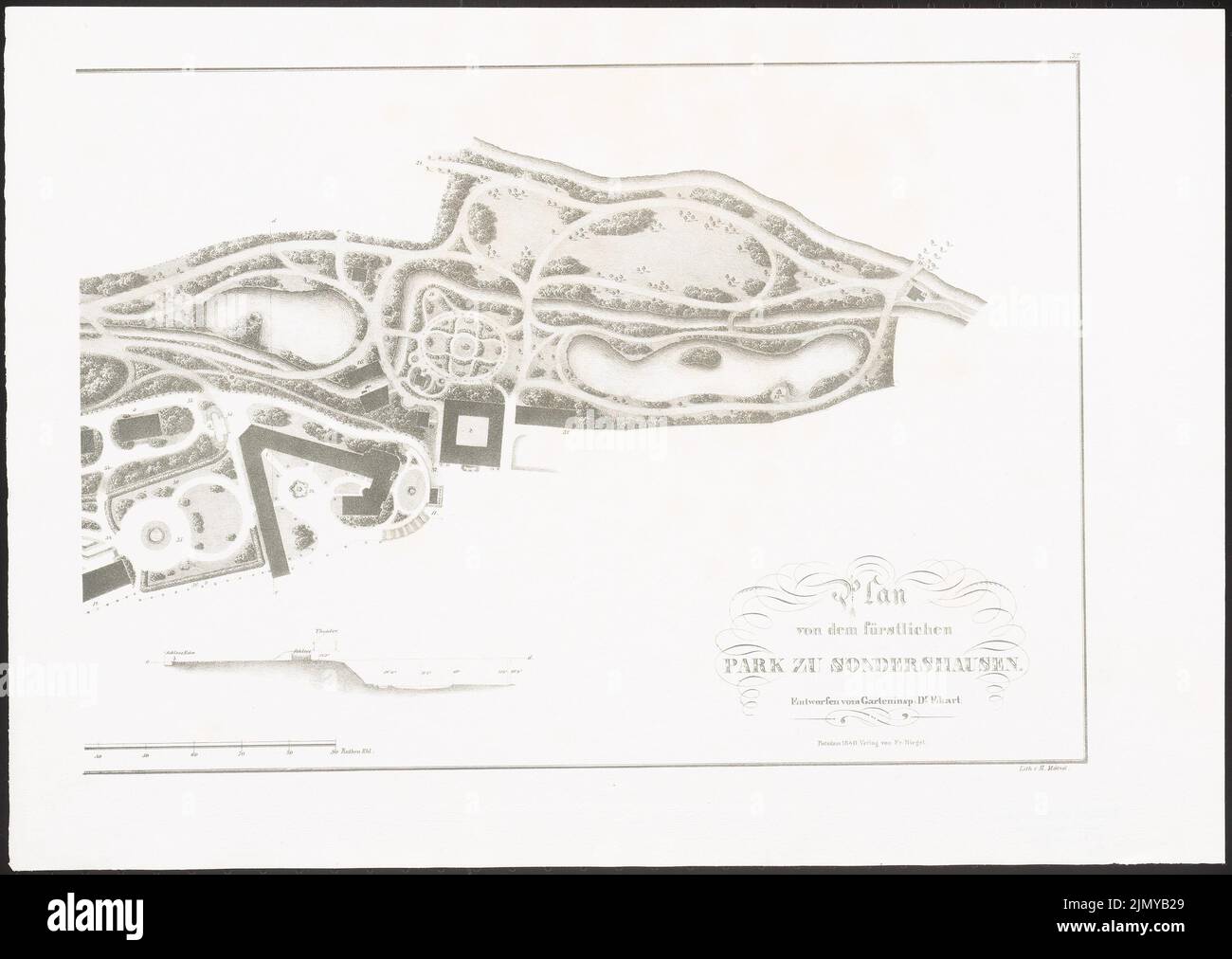 Ekart, Princely Park, Sondershausen. (From: Architectural album, Vol. 1 ...