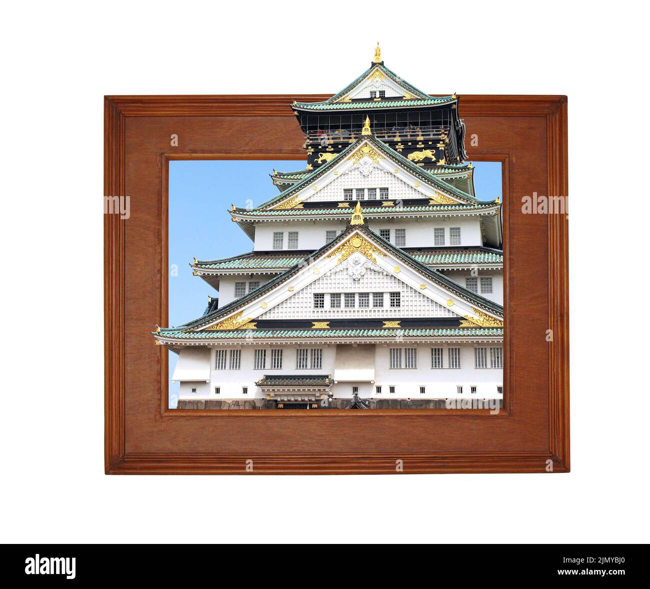 Famous landmark of Osaka - Japanese ancient Osaka castle in wooden ...