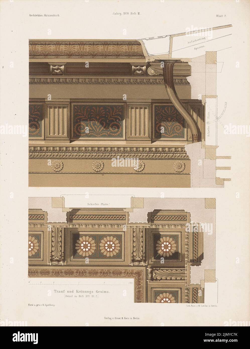 Spielberg Herrmann (1827-1886), eaves and coronation cornice. (From ...