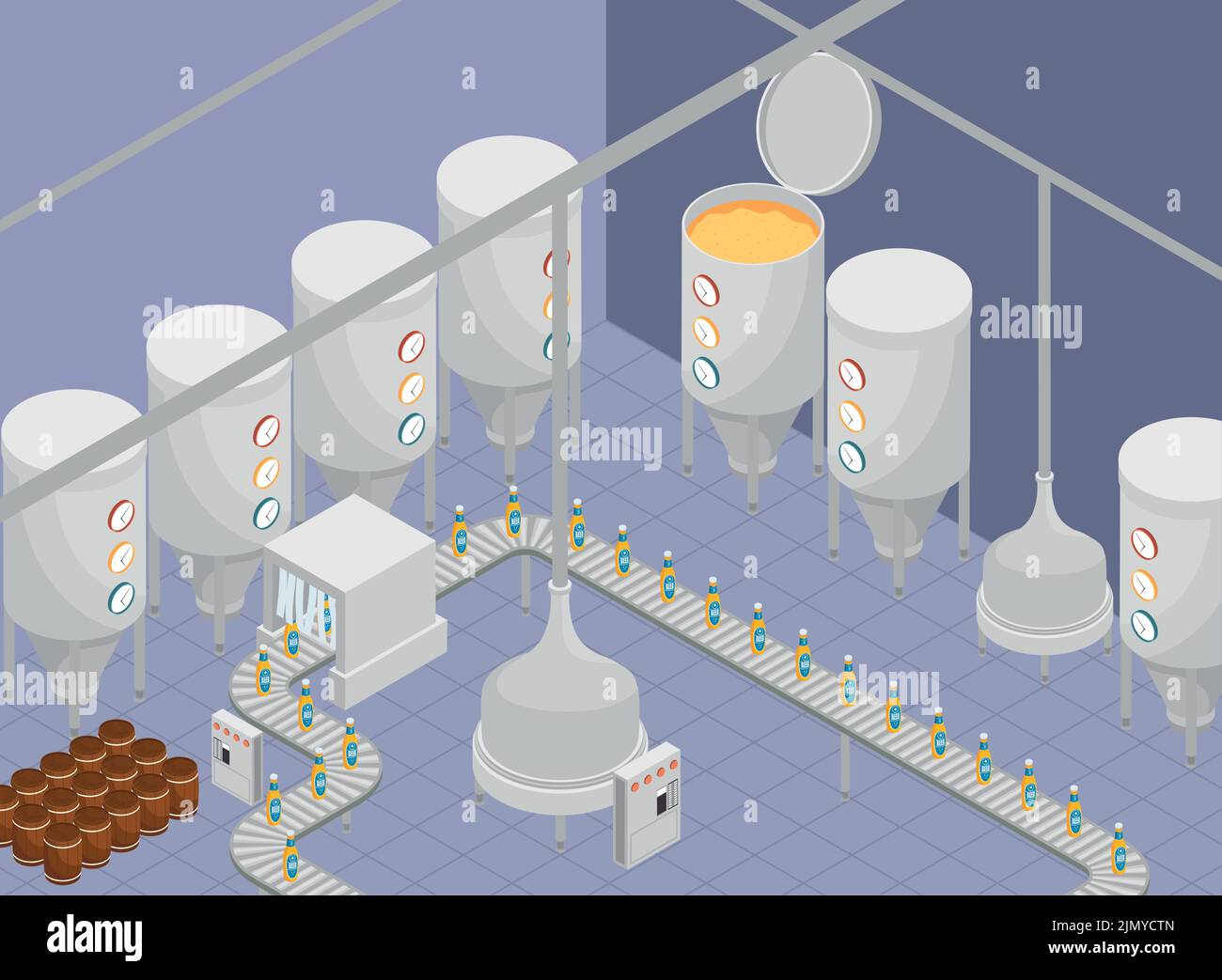 isometric industrial plant factory scene Stock Vector Image & Art - Alamy