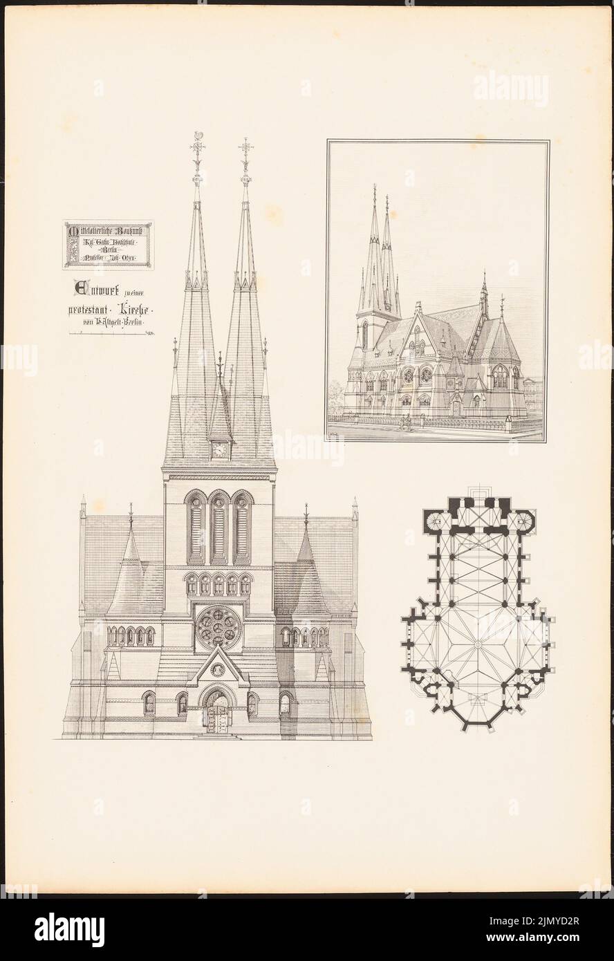 Altgelt H., Protestant Church. (From: Medieval architecture. Designs by ...