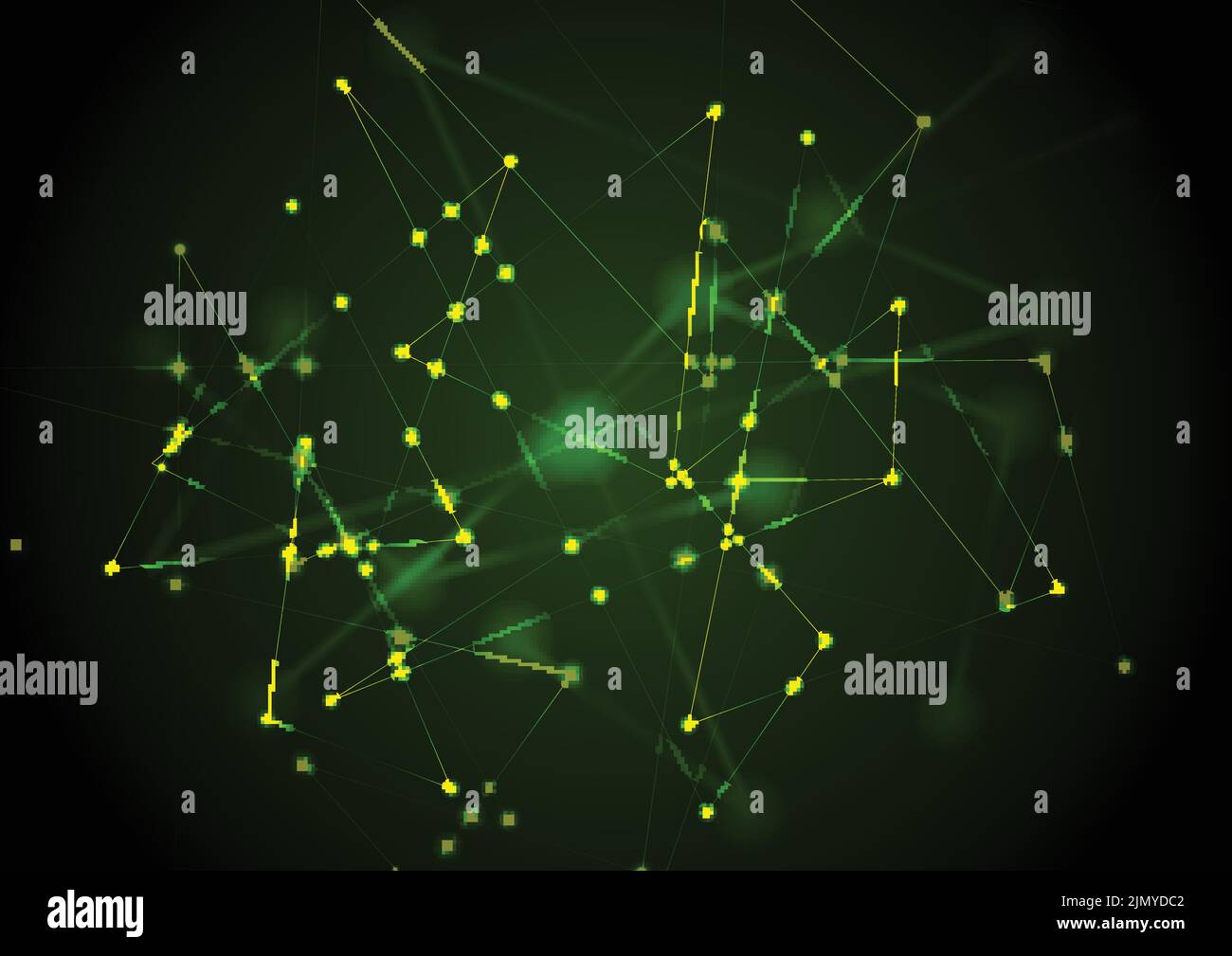 Abstract green futuristic communication low poly neon lines background ...