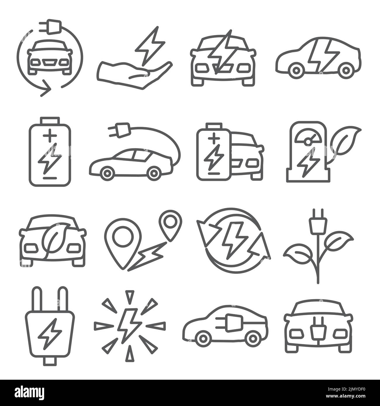 Electric line car icons on white background Stock Vector Image & Art ...