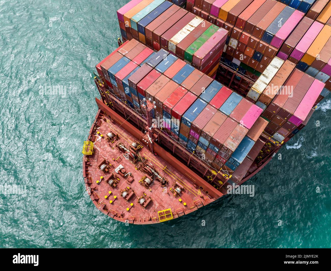 Huge Container Ship at Sea Transporting Goods and Cargo to ...