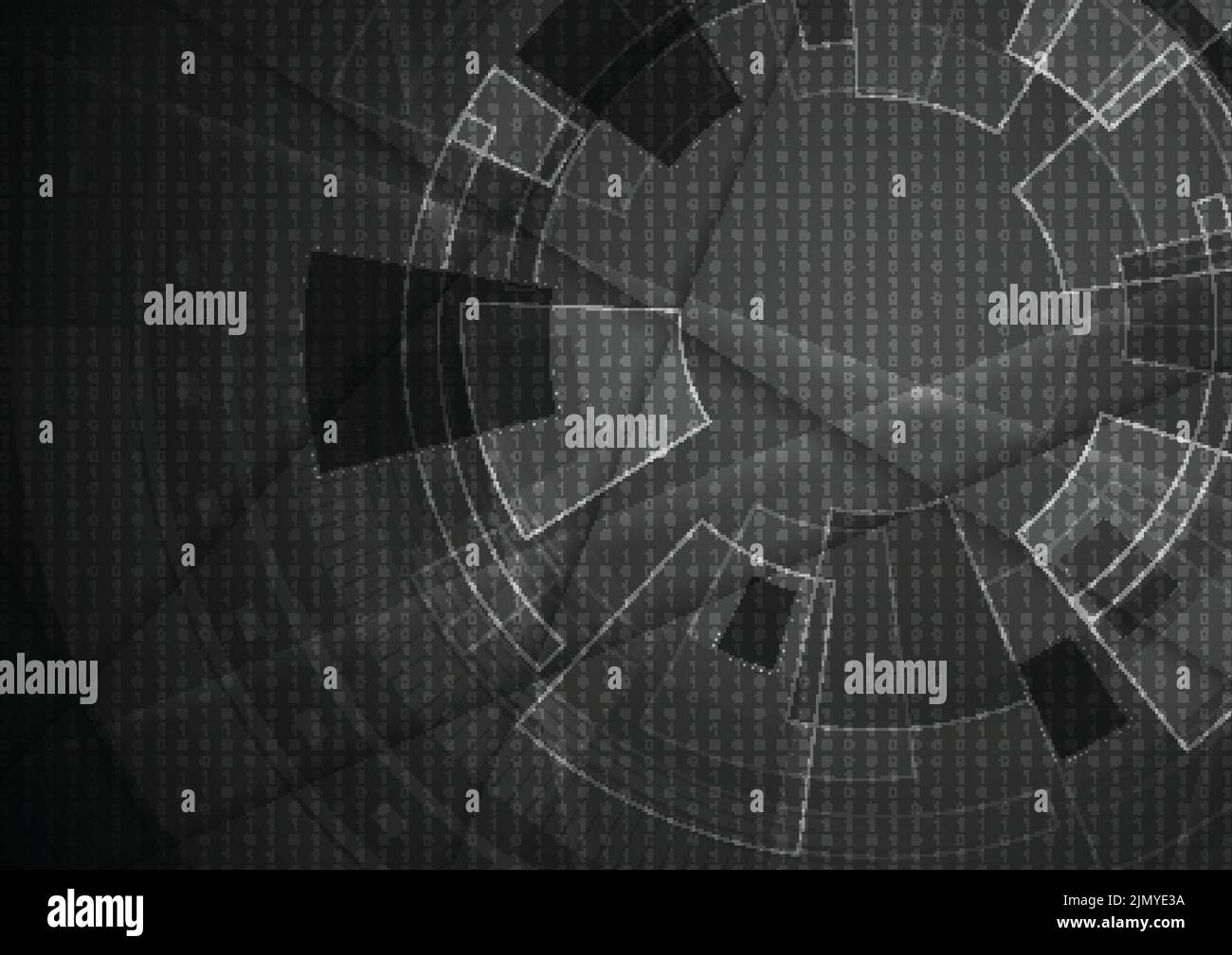 Black geometric technology background with gear shape. Vector abstract ...