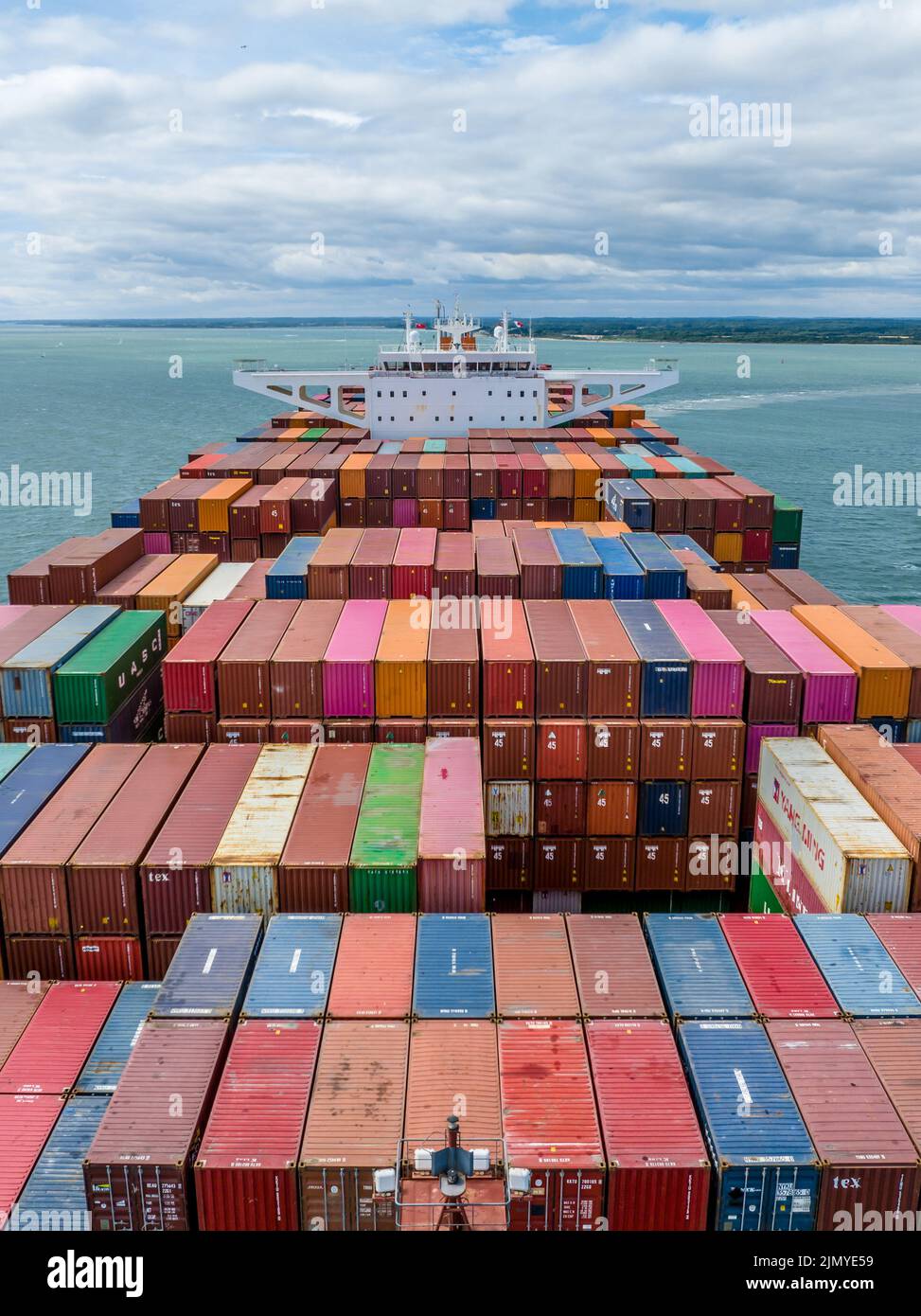 Huge Container Ship at Sea Transporting Goods and Cargo to ...