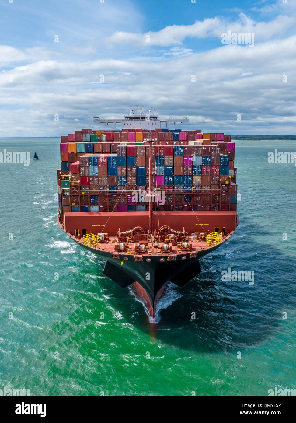 Huge Container Ship at Sea Transporting Goods and Cargo to ...