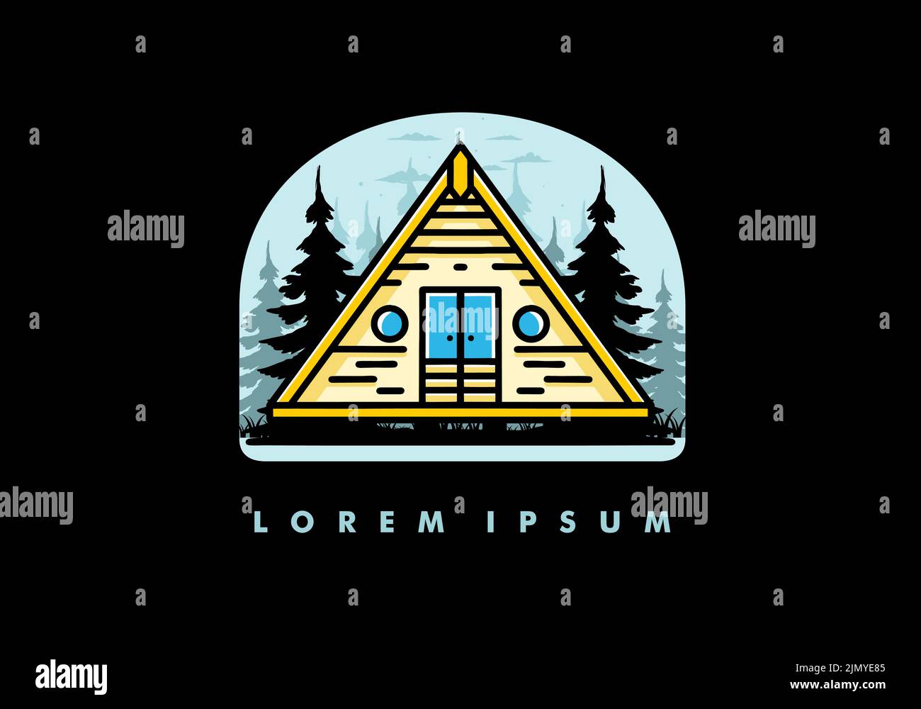 Illustration design of a triangle wood cabin Stock Vector Image & Art ...