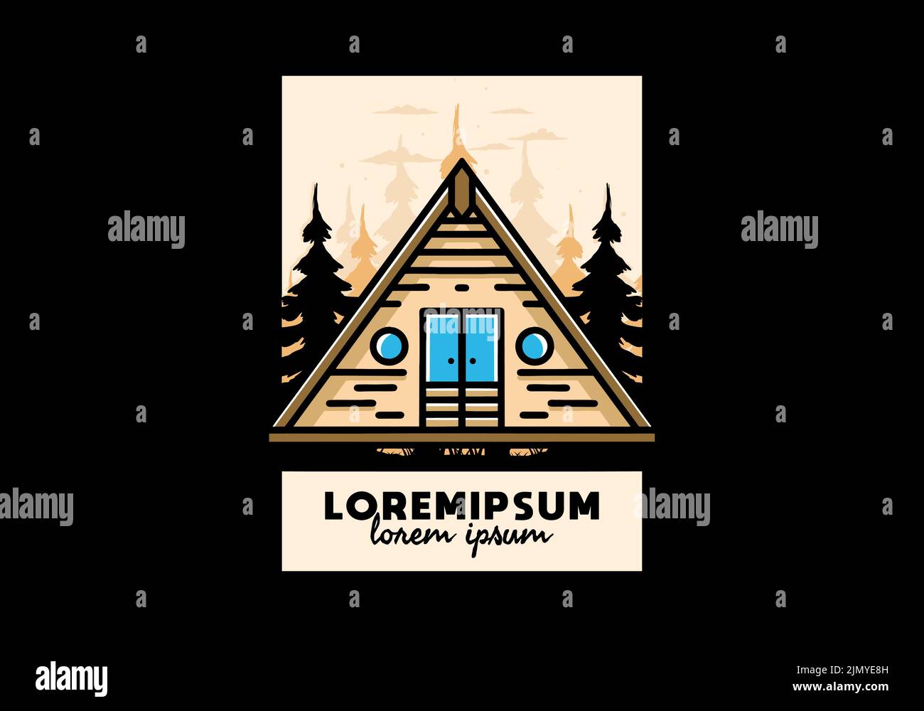 Illustration design of a triangle wood cabin Stock Vector Image & Art ...