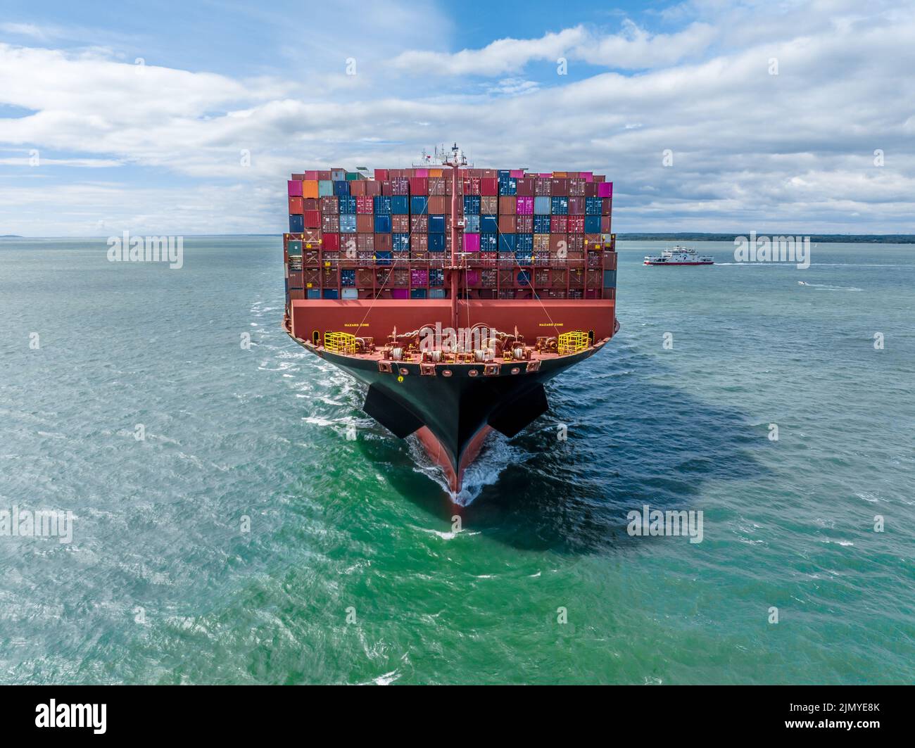 Huge Container Ship at Sea Transporting Goods and Cargo to ...