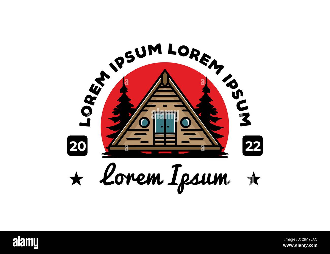 Illustration design of a triangle wood cabin Stock Vector Image & Art ...