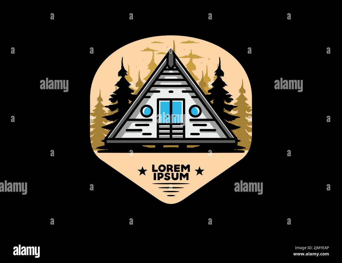 Illustration design of a triangle wood cabin Stock Vector Image & Art ...