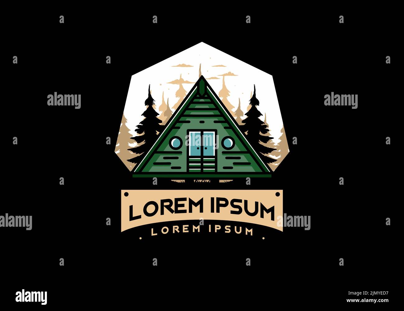 Illustration design of a triangle wood cabin Stock Vector Image & Art ...
