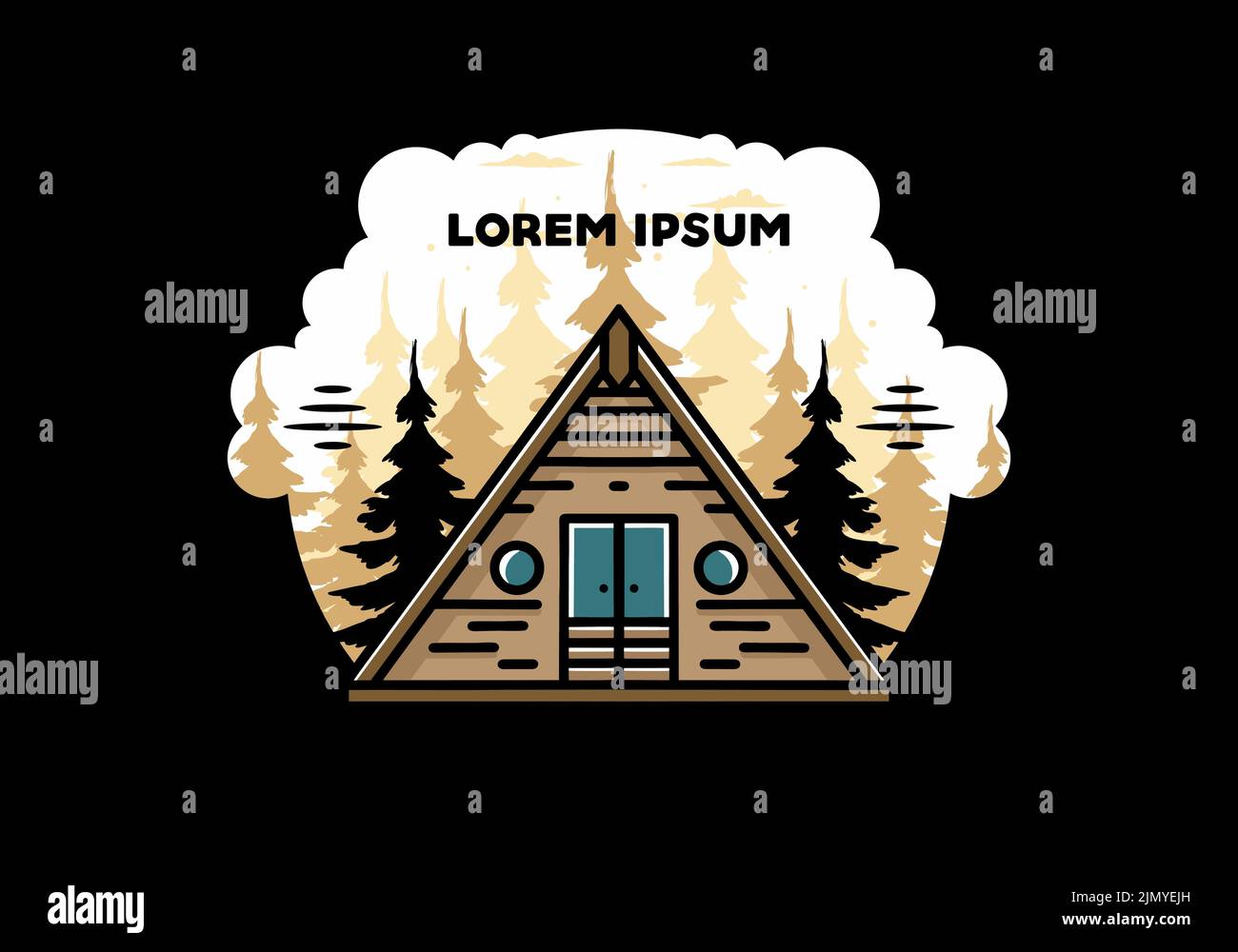 Illustration design of a triangle wood cabin Stock Vector Image & Art ...