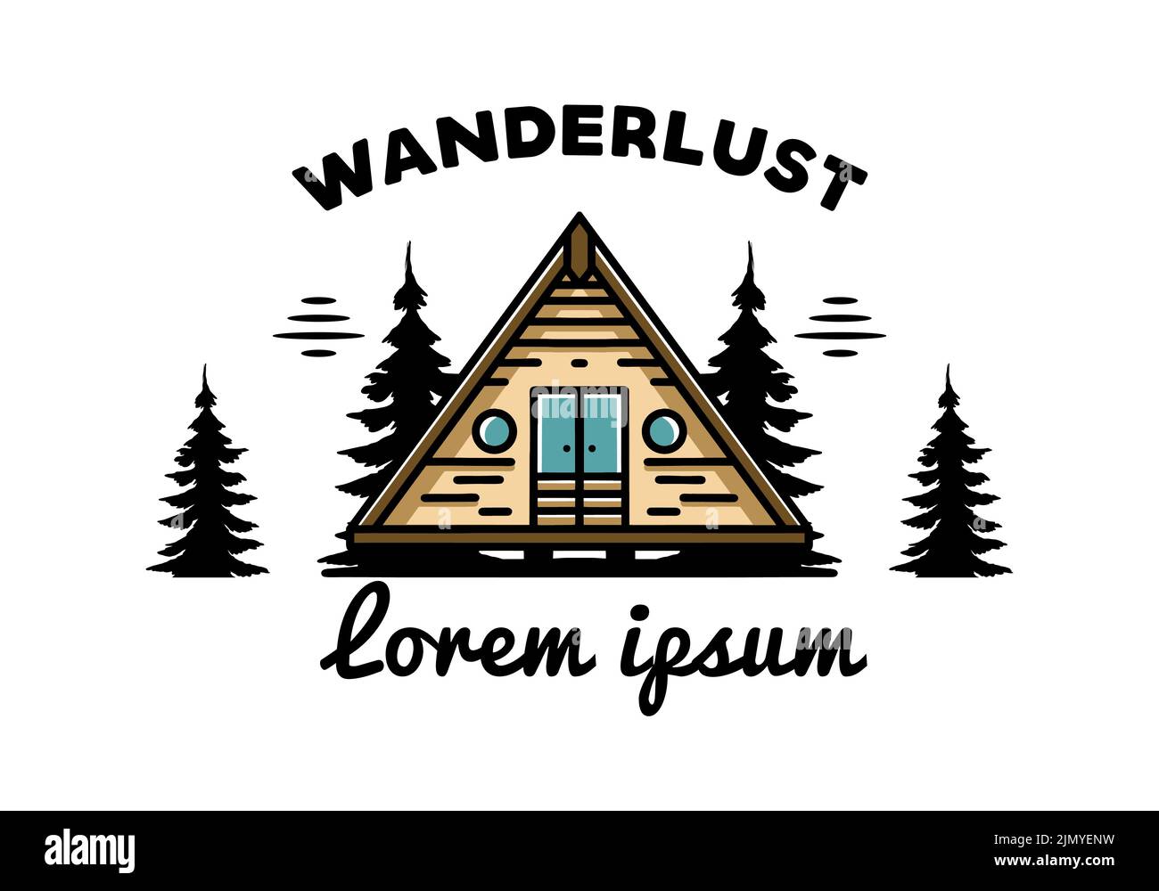 Illustration design of a triangle wood cabin Stock Vector Image & Art ...