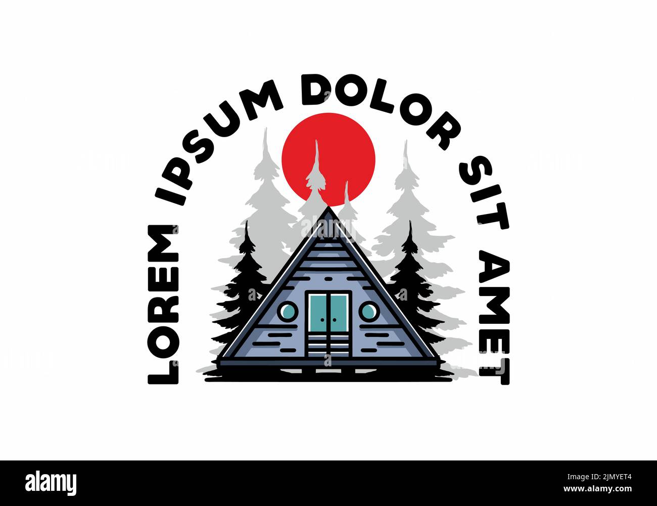 Illustration design of a triangle wood cabin Stock Vector Image & Art ...