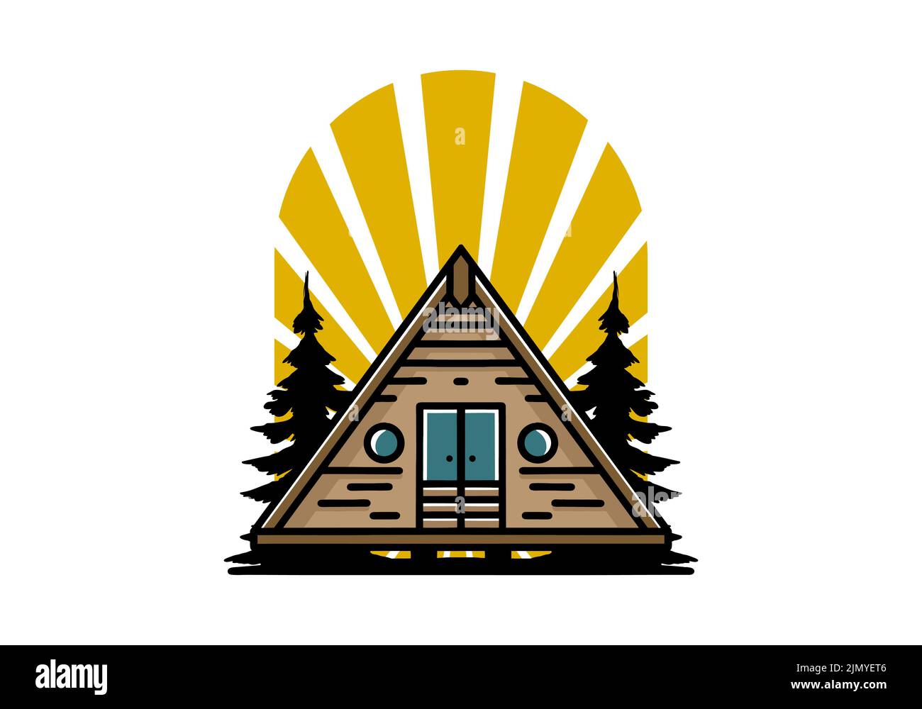 Illustration design of a triangle wood cabin Stock Vector Image & Art ...